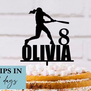 Softball Cake Topper for Softball Party, Birthday Cake Topper, Softball ...