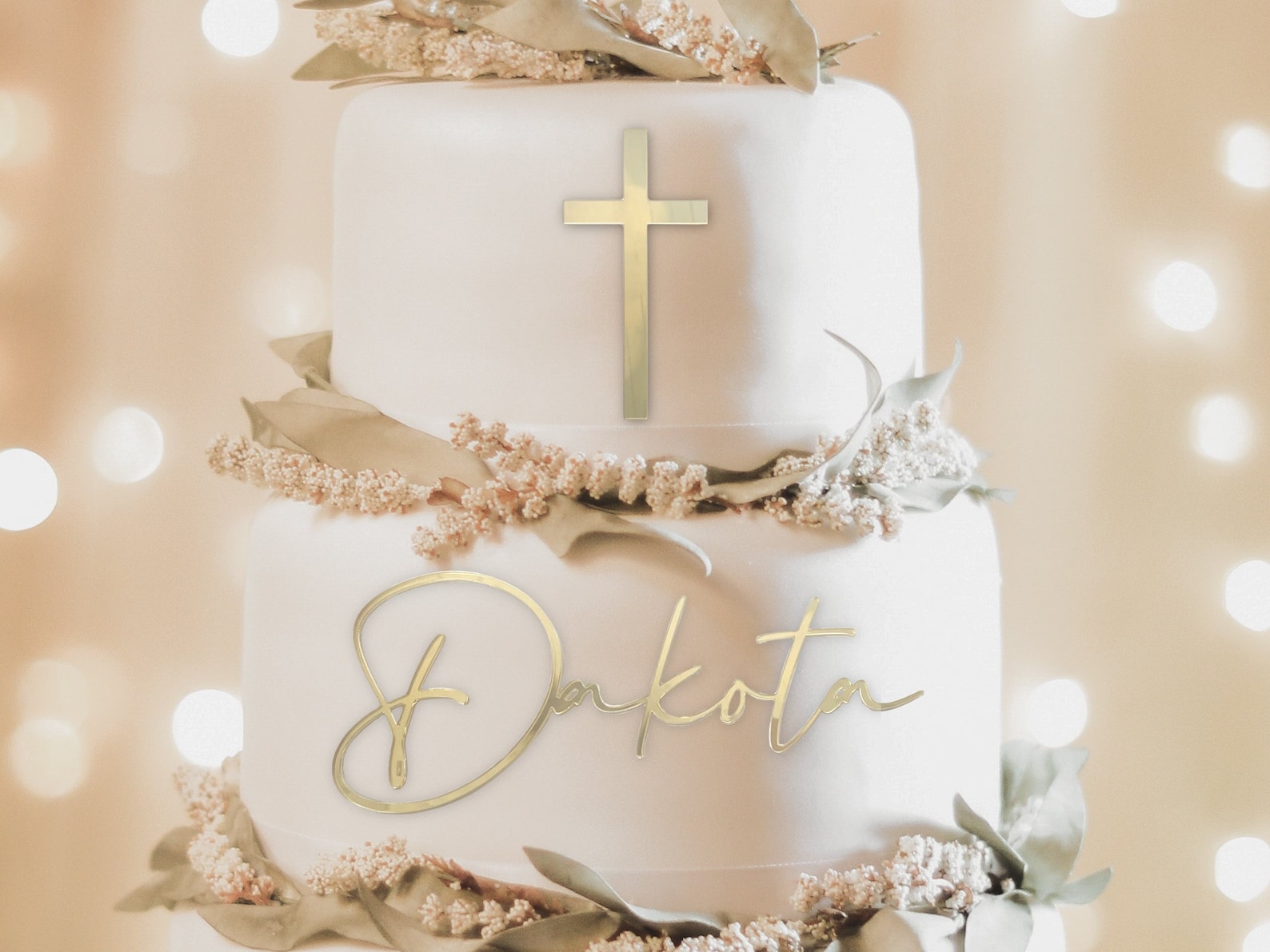 Custom Baptism Cake Charm Cross Cake Charm Personalized First Communion ...