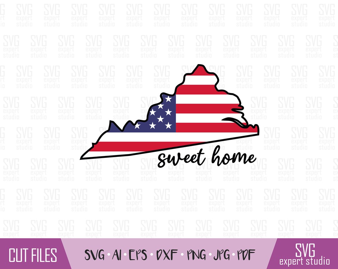 Virginia Outline Svg Virginia State Svg Clipart Vector and - Etsy UK