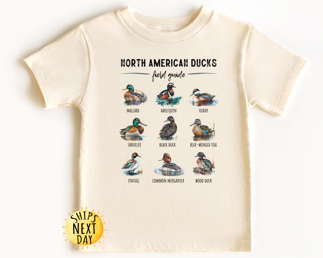 Ducks of North America Toddler Shirt, Wild Ducks Children Shirt, Animal ...