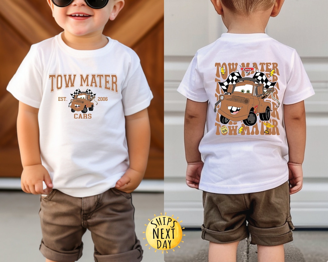 Tow Mater Front and Back Toddler Shirt, Disney Cars Toddler Shirt, Kids ...
