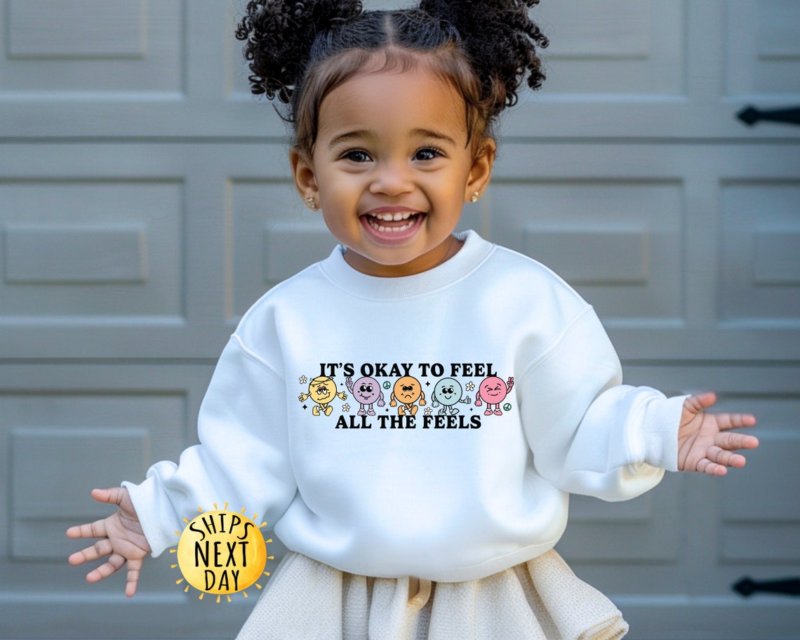 It's Okay to Feel All the Feels Toddler Shirt, Positivity Kids Shirts ...