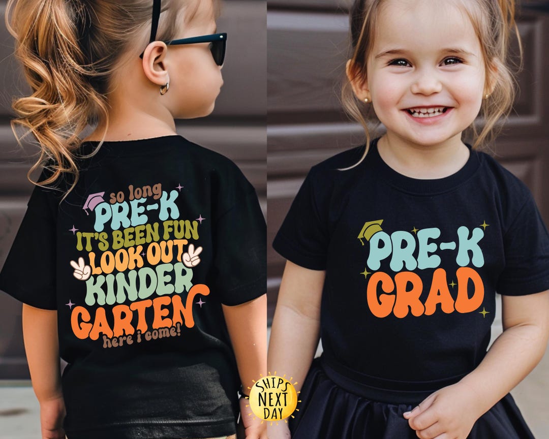 Pre-k Grad Front and Back Kids Shirt, Pre-k Graduation School Toddler ...