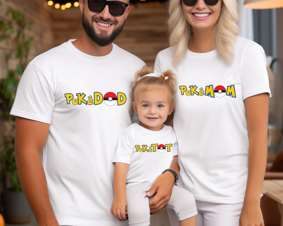 Pokedad Family Shirt, Pokemom Birthday Party Matching Tee, Girls and ...