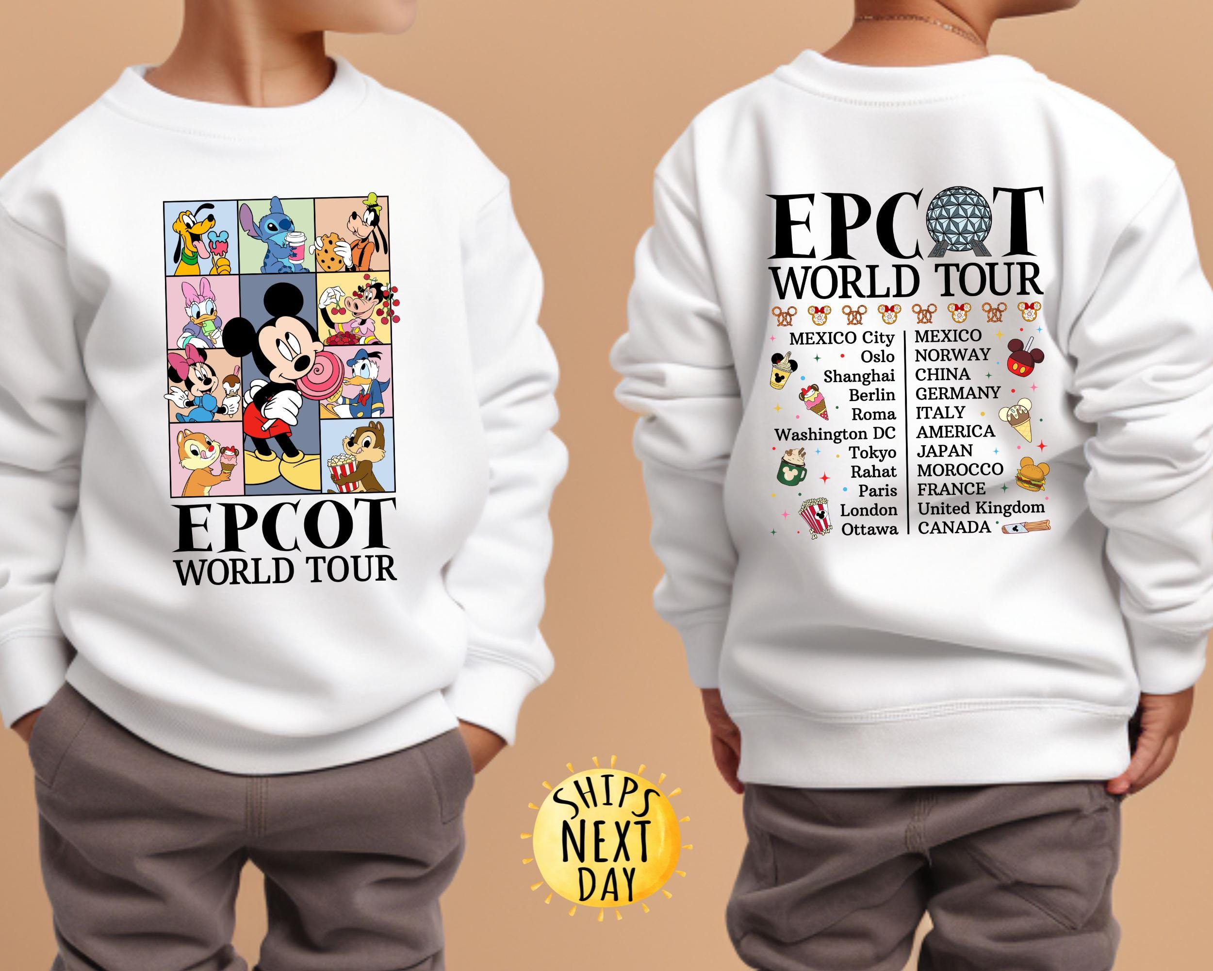Epcot World Tour Front and Back Kids Shirt, Disney Retro Epcot Shirt ...