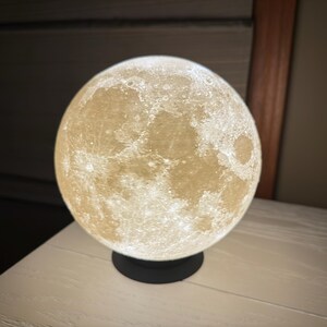 3D Printed Moon Lamp: NASA Lunar Scans, RGB Night Light With Remote - Etsy