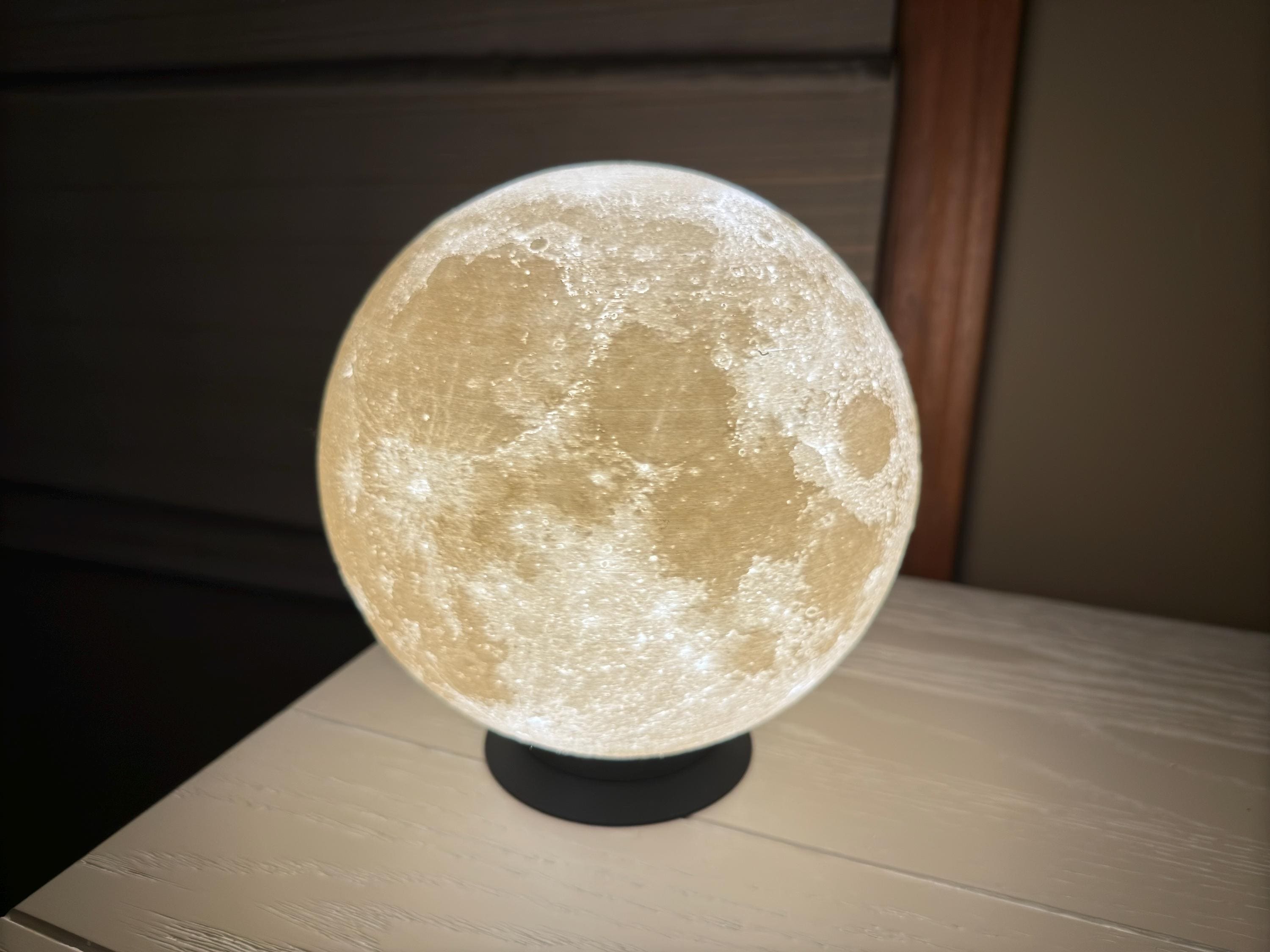 3D Printed Moon Lamp: NASA Lunar Scans, RGB Night Light With Remote - Etsy