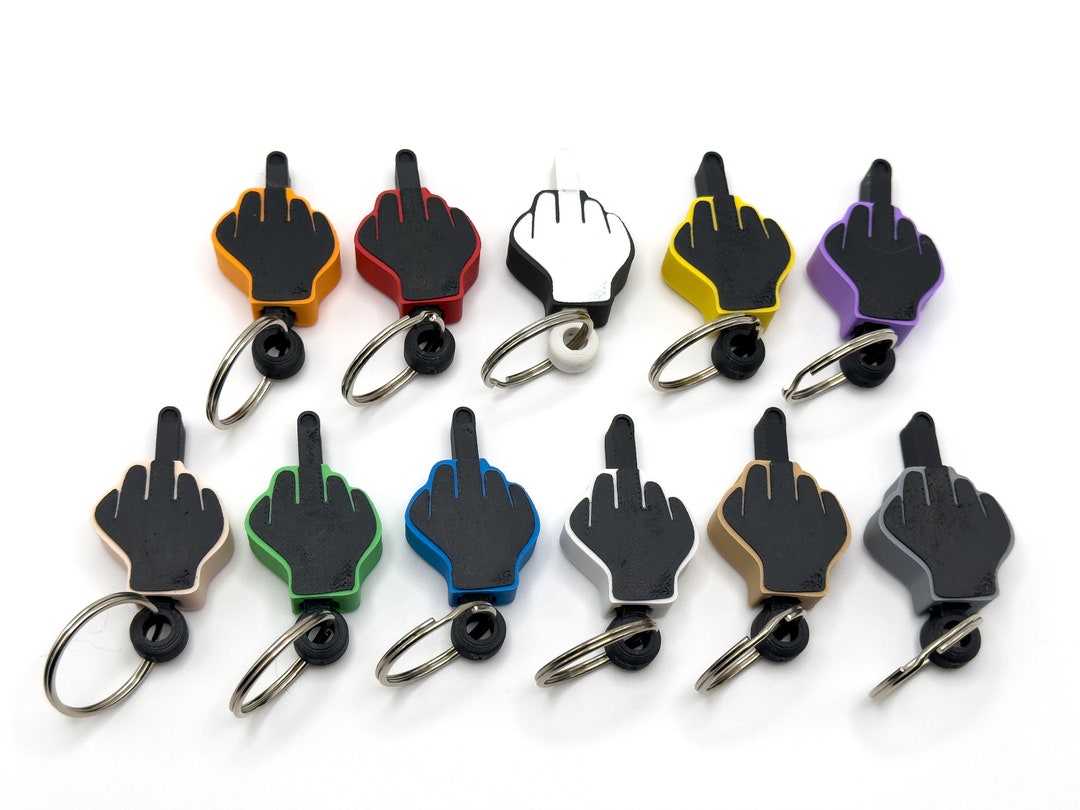 Mini Flip Middle Finger Keychain: 3D Printed Fidget Toy - Etsy