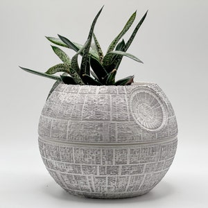Hand-painted Death Star Planter – Sci-fi Decor for Succulents - Etsy