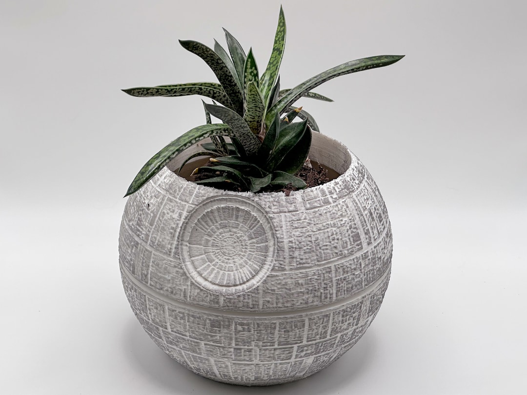 Hand-painted Death Star Planter - Unique Sci-fi Decor for Star Wars ...