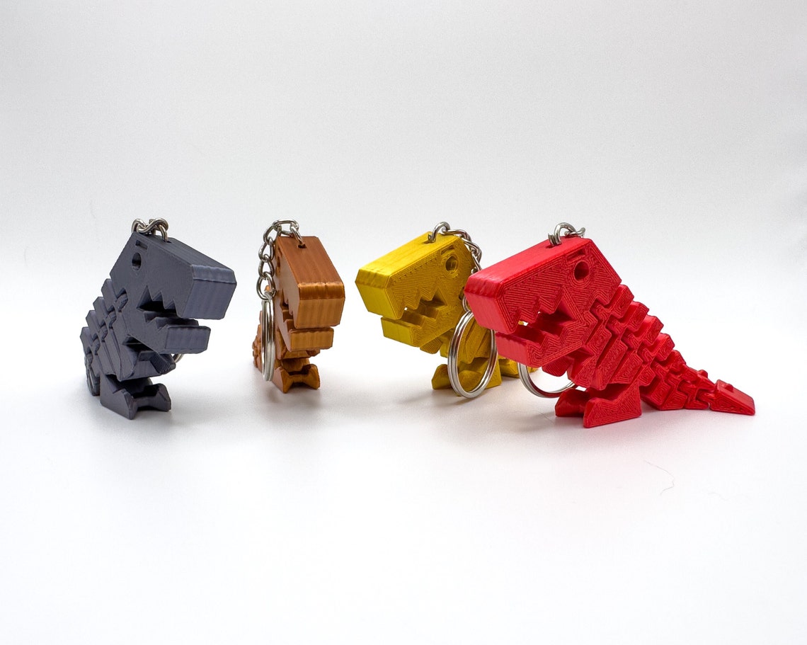 Rex Keychain / Articulated / 3D Printed / Movable / Fidget / - Etsy