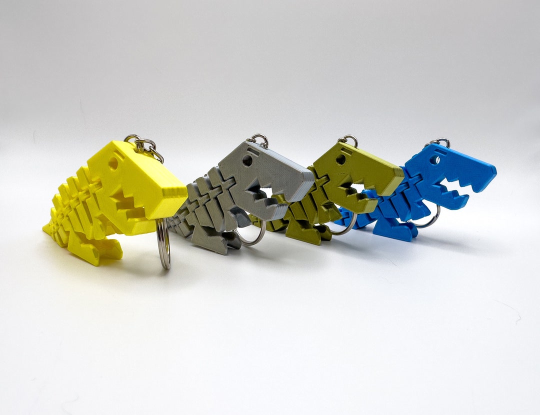 Rex Keychain / Articulated / 3D Printed / Movable / Fidget / Dinosaur ...