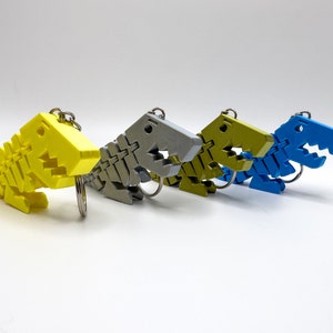 Rex Keychain / Articulated / 3D Printed / Movable / Fidget / Dinosaur ...