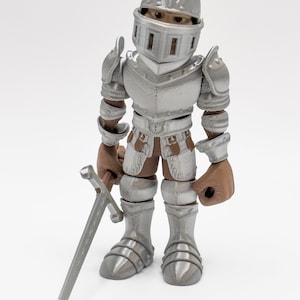 Multicolored 3D Printed Knight in Armor - Lifelike Miniature Decoration ...