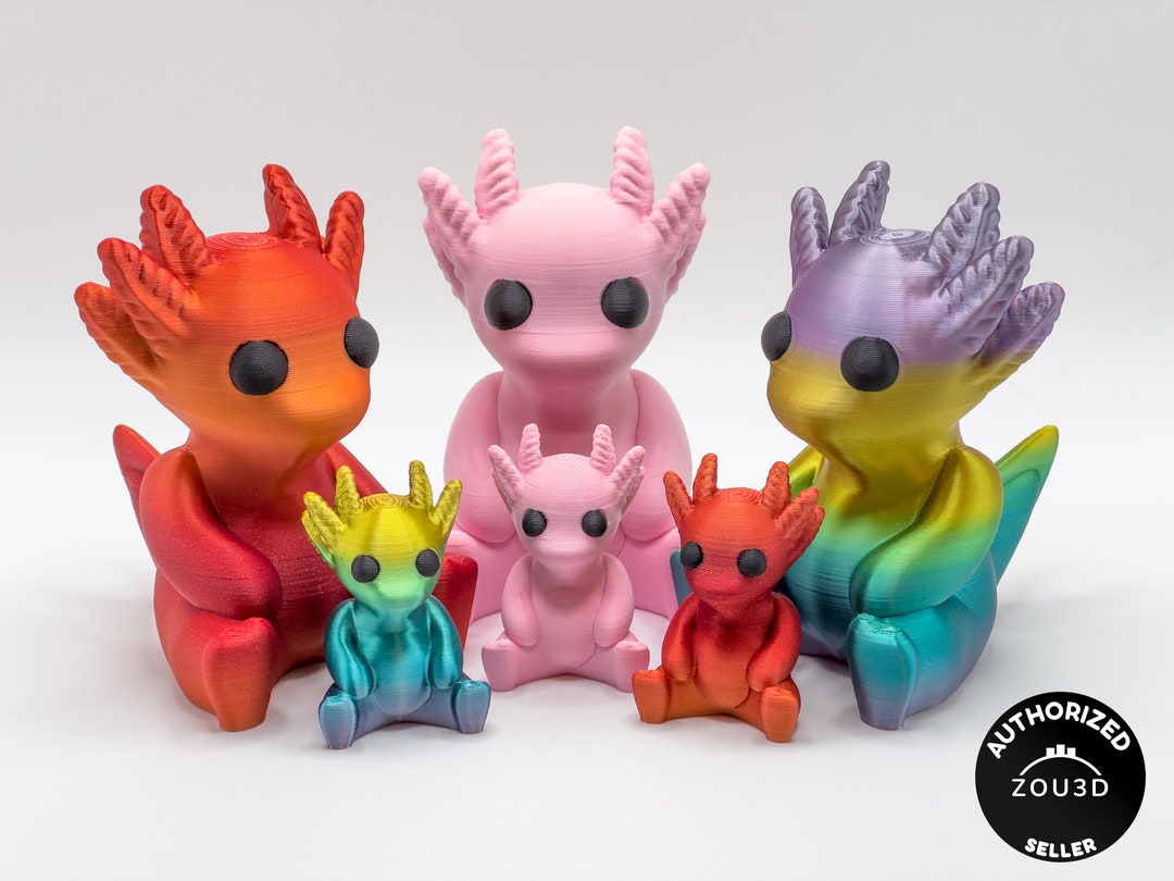 Sitting Baby Axolotl / ZOU3D / 3D Printed / Toy / Perfect Gift / Desk ...