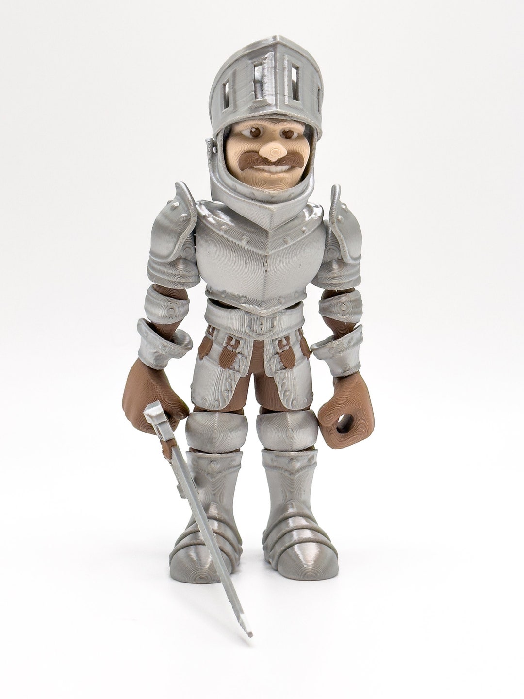 Multicolored 3D Printed Knight in Armor - Lifelike Miniature Decoration ...