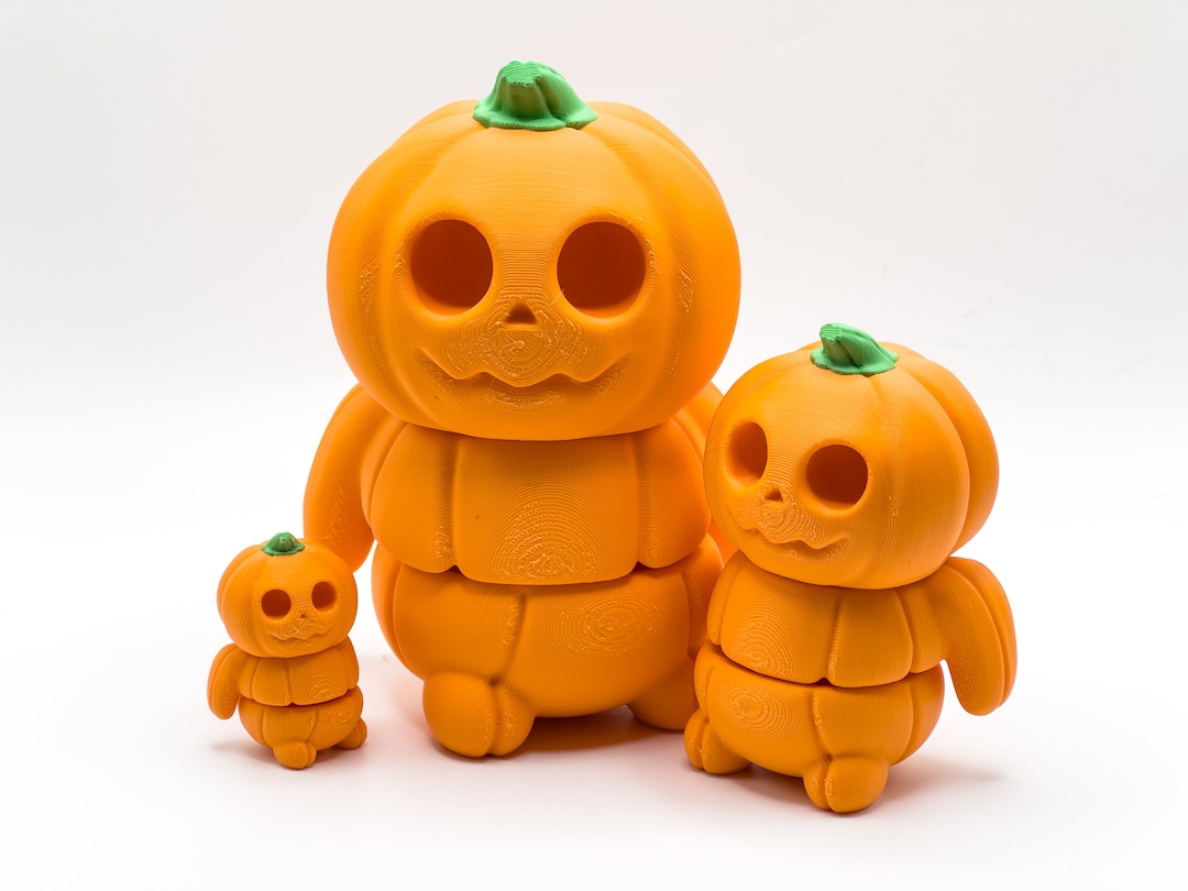 Spooky and Playful 3D Printed Pumpkin Figurine With Feet and Legs ...
