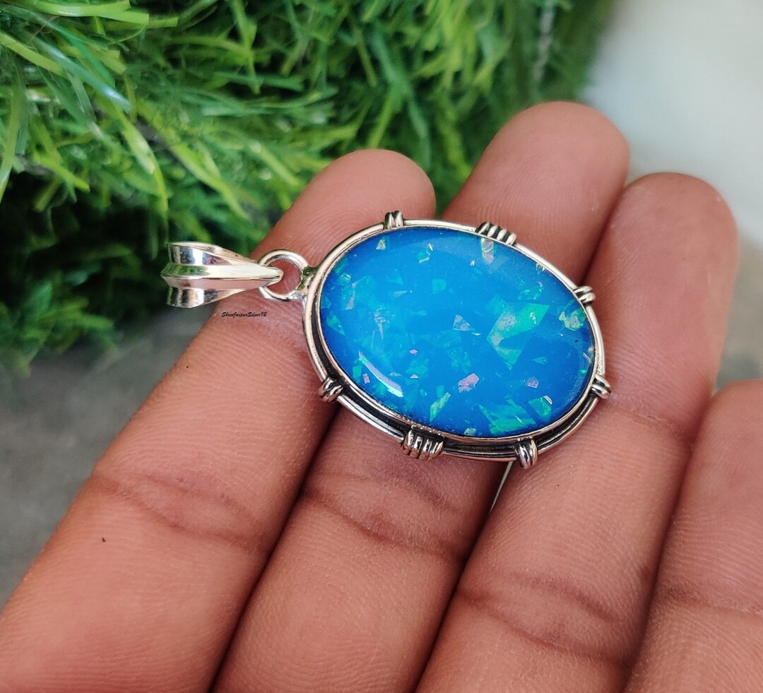 Genuine Australia Opal Necklace - Authentic Australian Triplet Opal ...