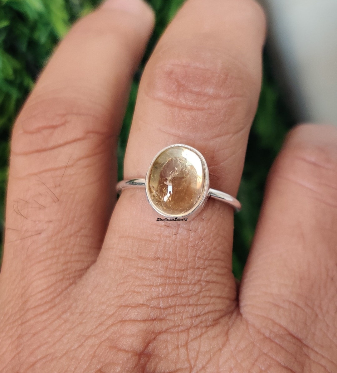 Golden Rutile Ring, Sterling Silver Rings, Natural Healing Rutilated ...