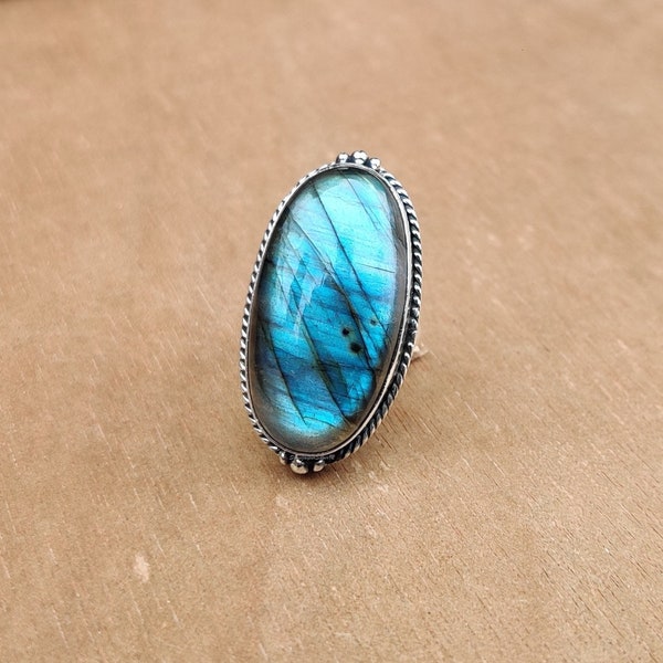 Labradorite Ring - Etsy