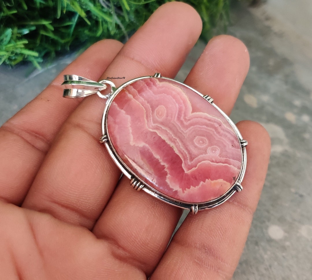 Natural Rhodochrosite Pendant - Rhodochrosite Gemstone - Rhodochrosite ...