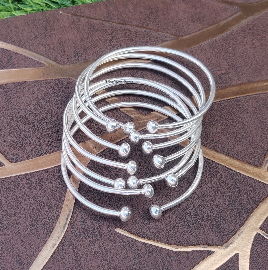 Thick West Indian Bangles, Set of 7 Bangles, Sterling Silver Bangles ...