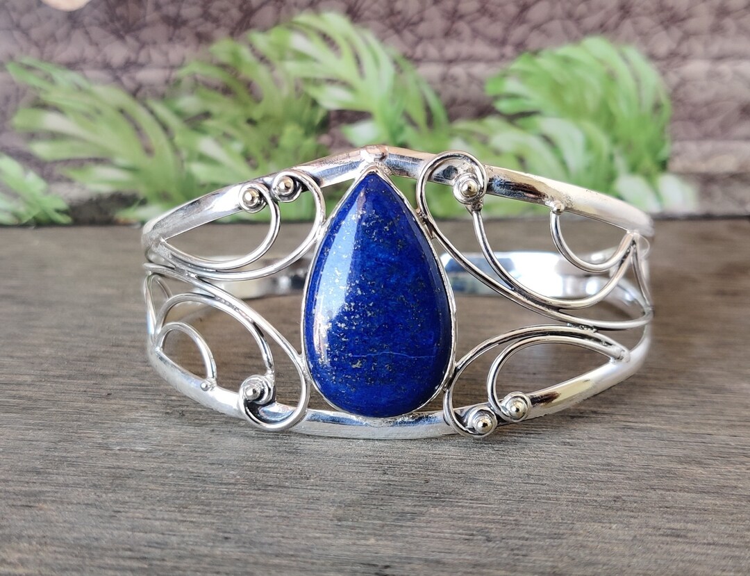 Lapis Lazuli Bangle. Sterling Silver Bangle . Designer Bangle. Artistic ...