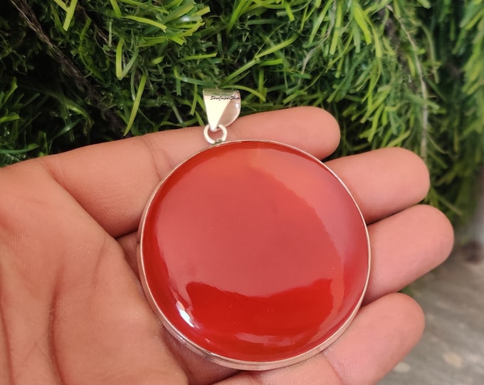Red Carnelian Gemstone in Teardrop in 24k Heavy Gold Plated Crown ...