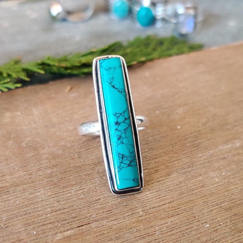 Sterling Silver Long Ring - Etsy