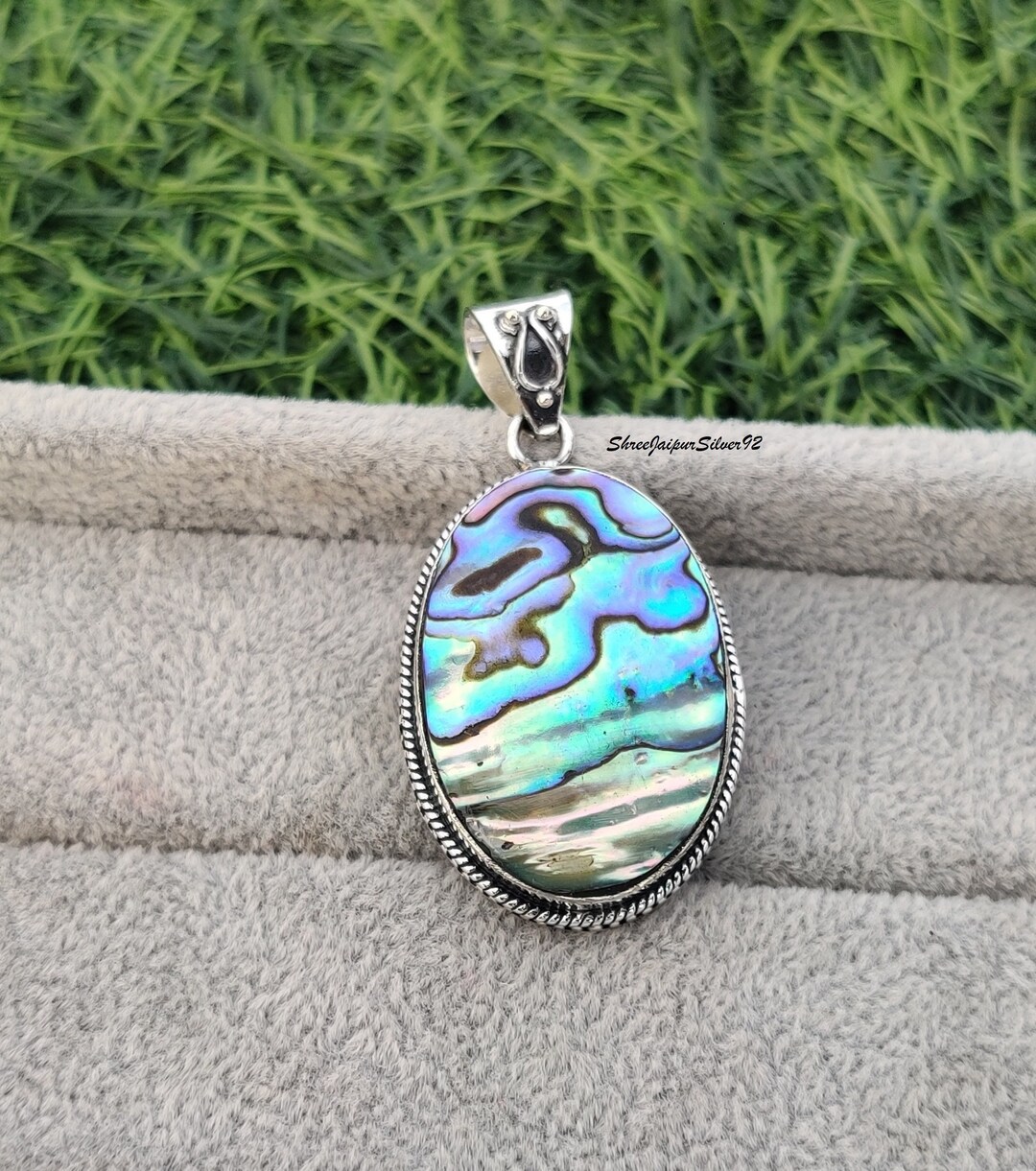 Unique Abalone Shell Gemstone Pendant Solid 925 Sterling Silver Girls ...