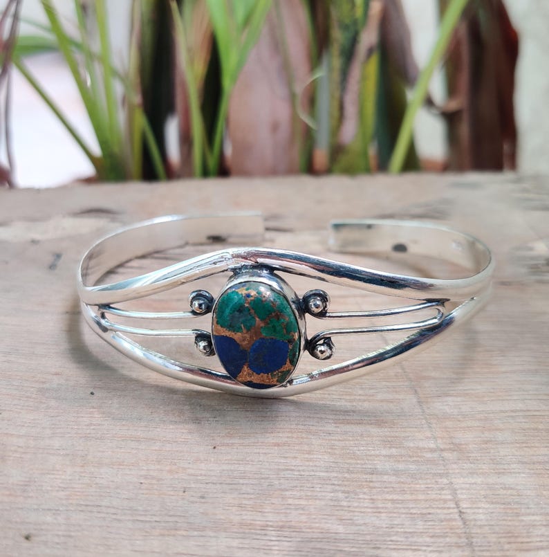 Unique Pink Opal Gemstone Bangle 925 Sterling Silver Designer Boho ...