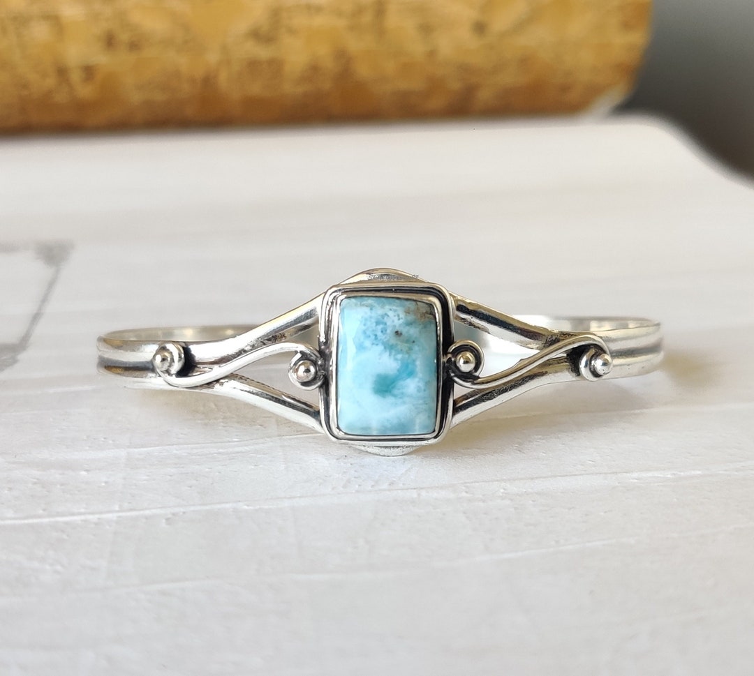 Larimar Bangle, Southwest Bangle, Cuff Bangle, Clustered Bangle, 925 ...
