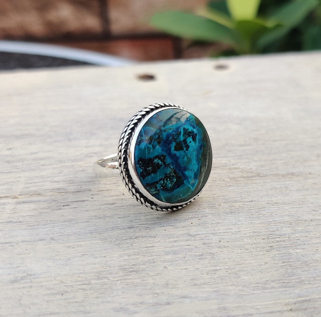 Shattuckite Ring Genuine Gemstone Ring Handmade Jewelry for Gift ...