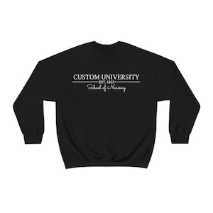 Custom University Sweatshirt, Personalized School Sweatshirt, Custom ...