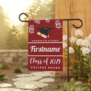 Custom College Bound Yard Flag, Custom College Sign, College Garden ...