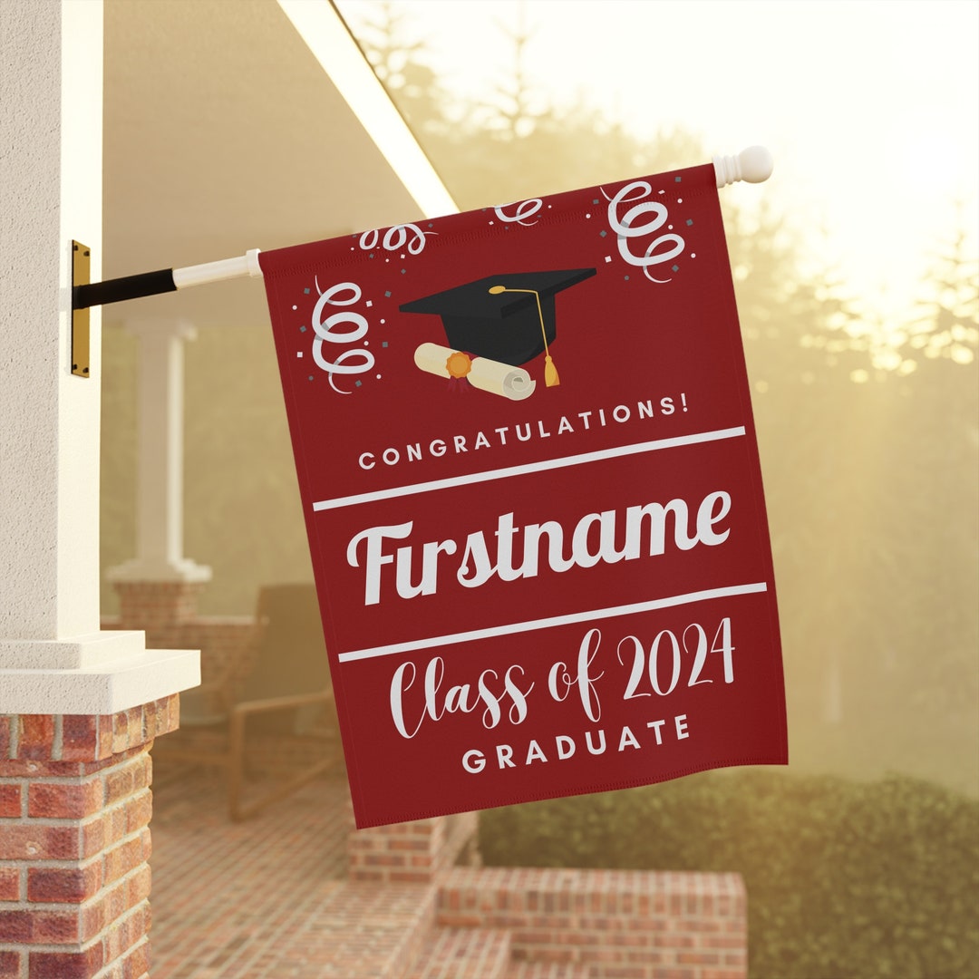 Custom Graduation Flag, Custom College Sign, College Garden Flag ...