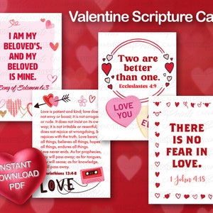 Christian Valentine Scripture Cards: Printable Bible Verses (PDF) - Etsy