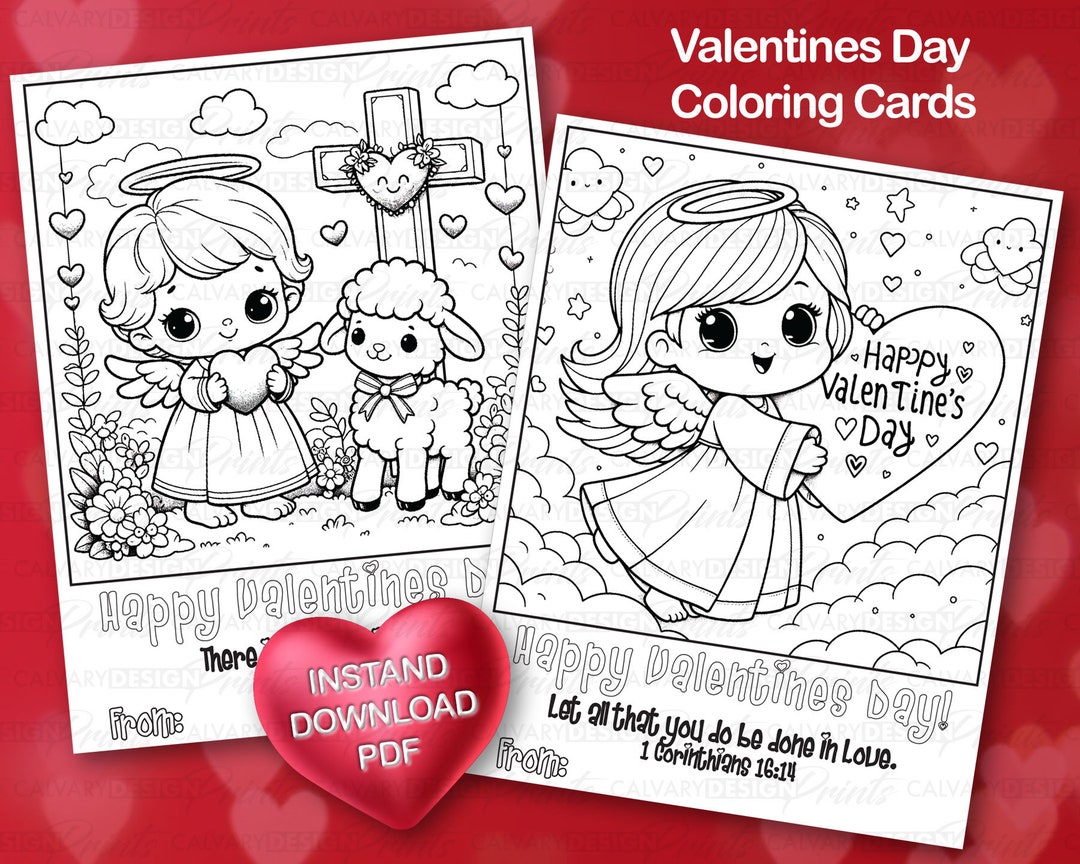 Día de San Valentín cristiano, Tarjetas para colorear Imprimibles ...