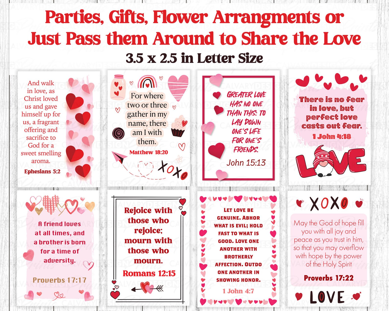 32 Love-themed Valentines Day Scripture Card Bundle 3.5x2.5, Printable ...