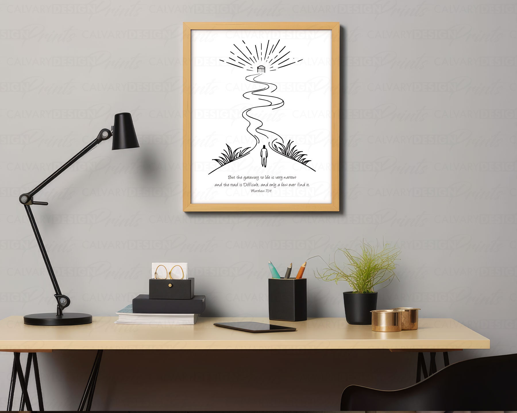 Matthew 7:14 Wall Art Printable Poster Minimalist Style, Narrow Road ...