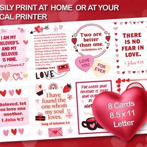 Christian Valentine Scripture Cards: Printable Bible Verses (PDF) - Etsy