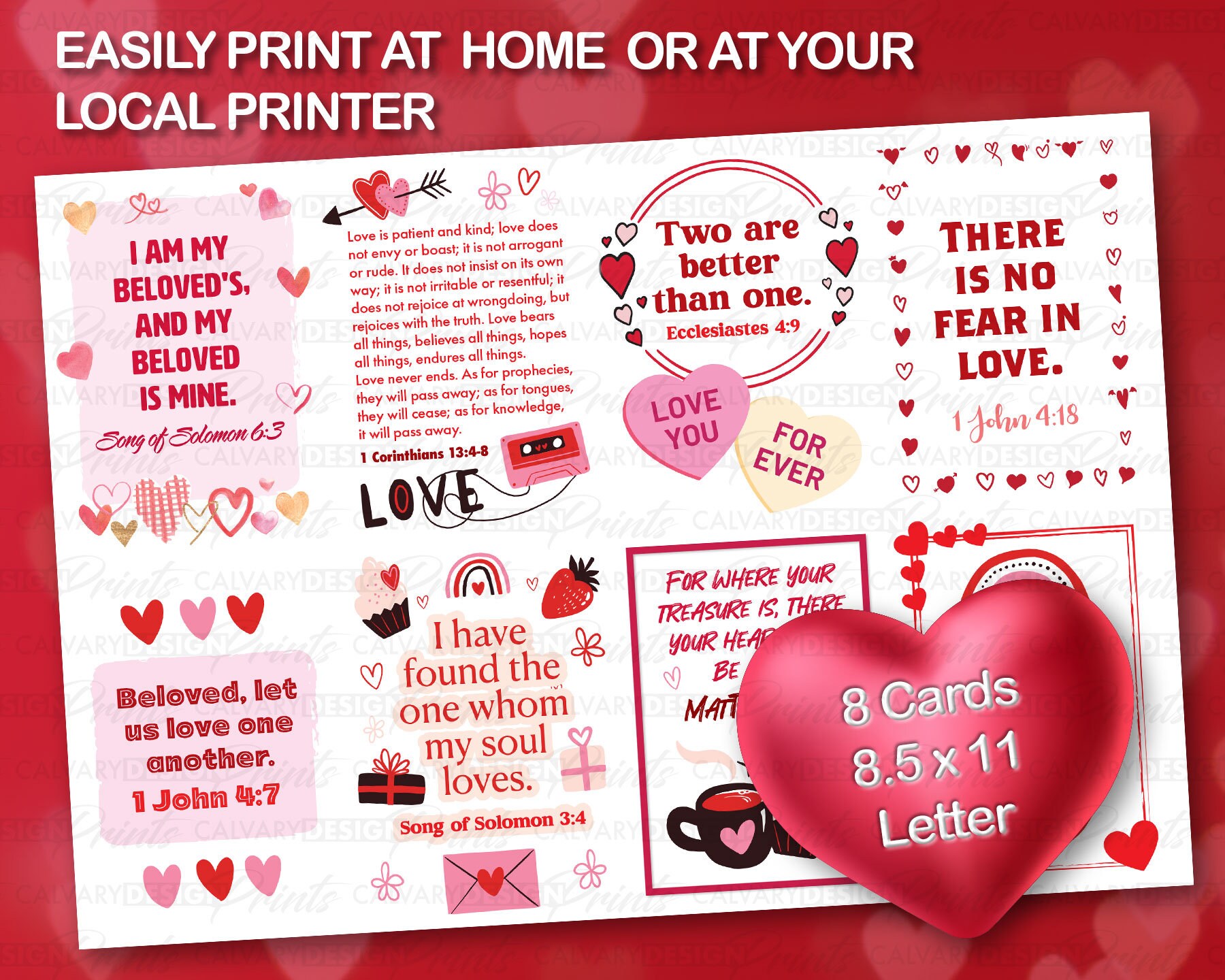 Christian Valentine Scripture Cards: Printable Bible Verses (PDF) - Etsy