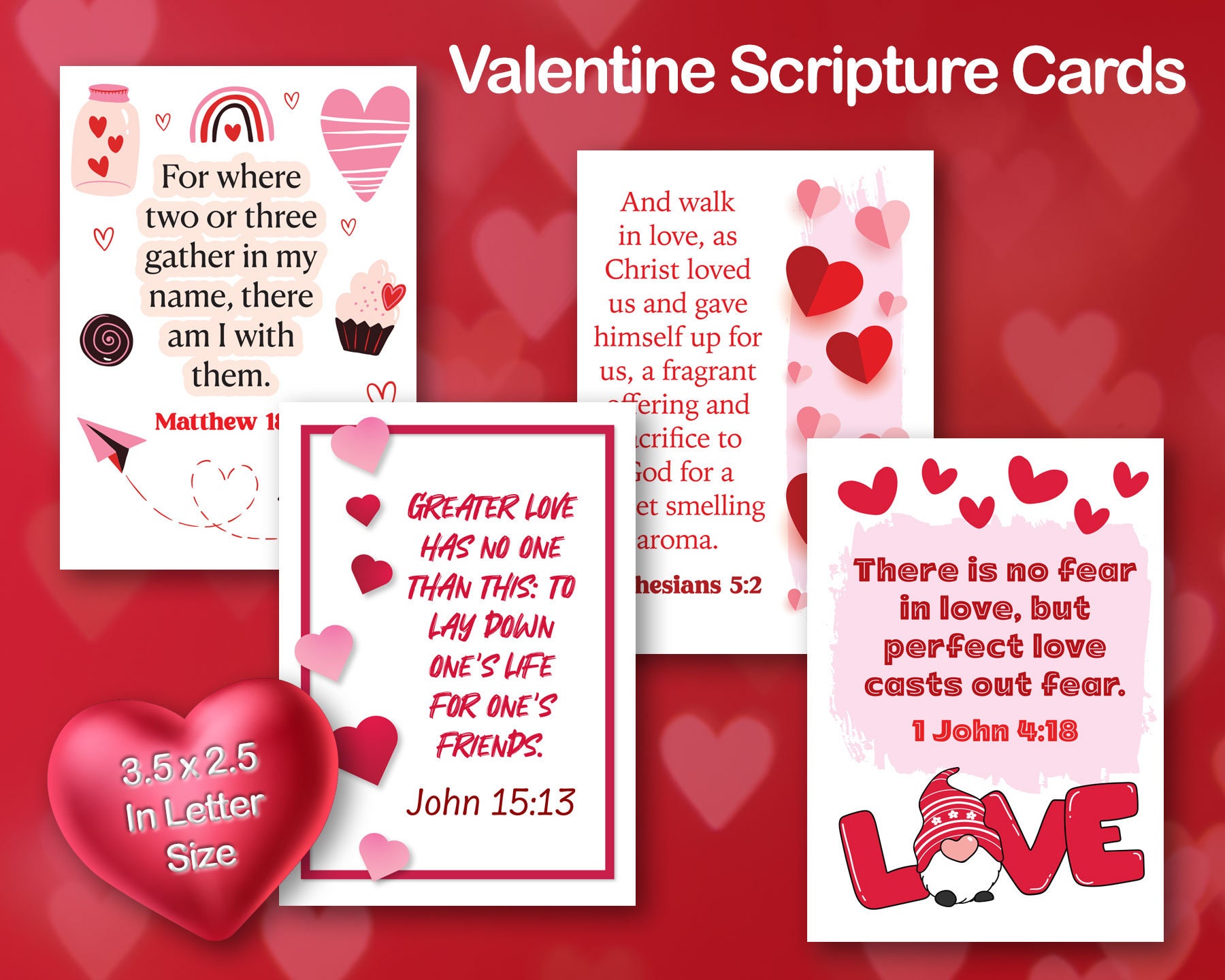 Christian Valentine Scripture Cards: Loving Bible Verses (PDF Printable ...