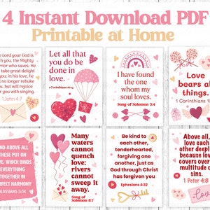 32 Love-themed Valentines Day Scripture Card Bundle 3.5x2.5, Printable ...