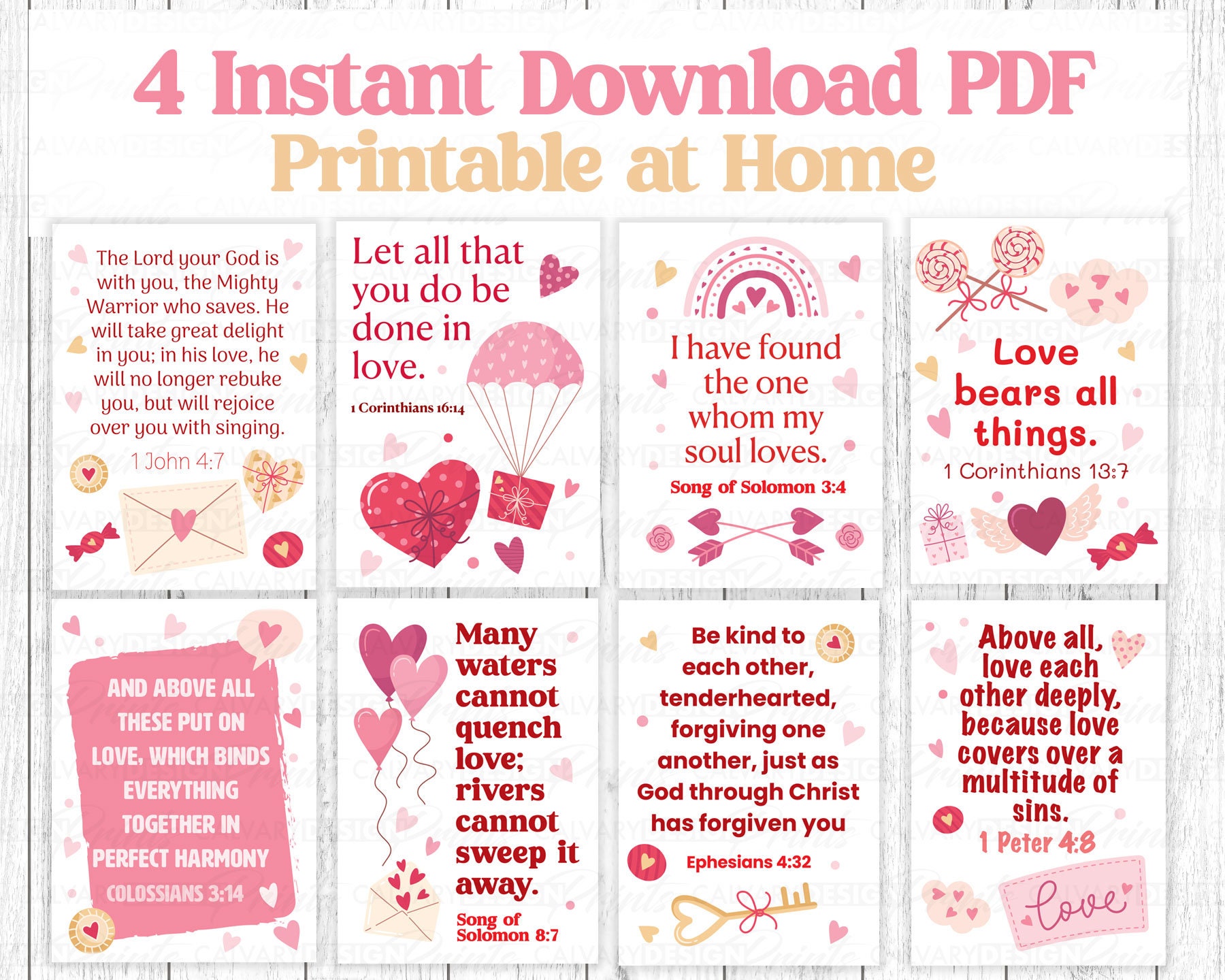 32 Valentine Love Scripture Cards | Christian Faith Bible Verse ...