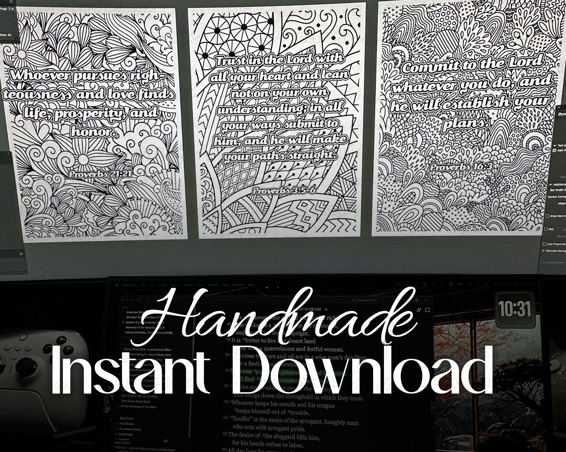 Christian Zentangle Coloring Pages: Proverbs Verses (digital Download ...