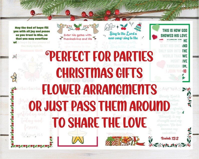 32 Christmas Scripture Cards Printable | Bible Verse Christmas Cards ...