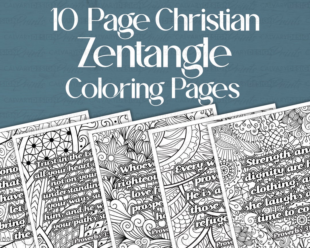 Christian Zentangle Coloring Pages: Proverbs Verses (digital Download ...