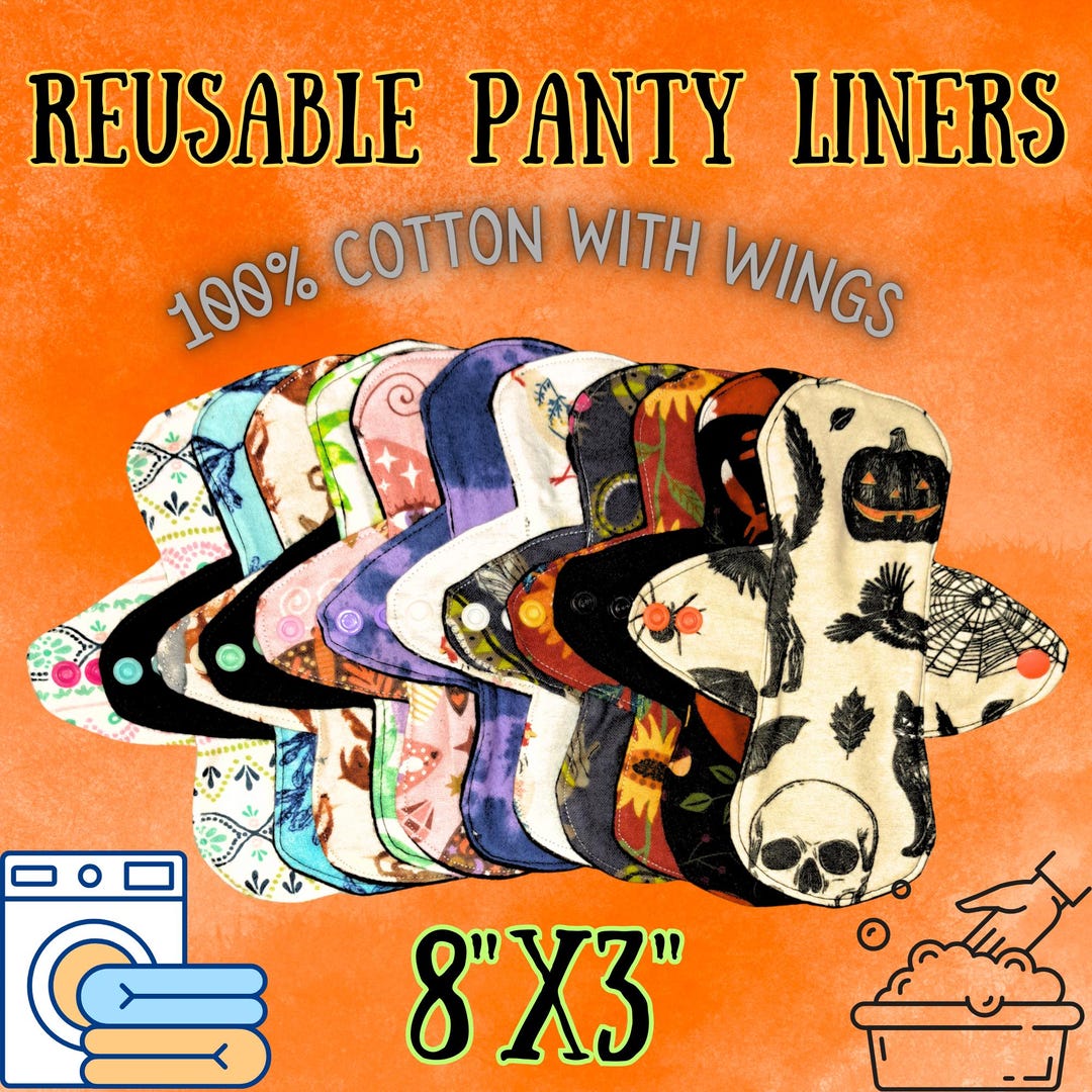 Reusable Cotton Panty Liner With Wings: Breathable Washable Pad - Etsy