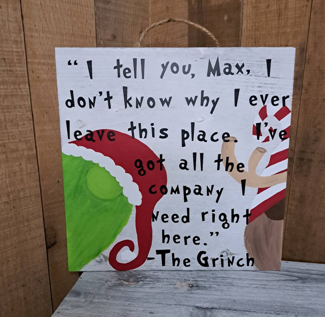 Grinch & Max Gnome Sign, Christmas Quote Sign, Grinch, Cute Christmas ...